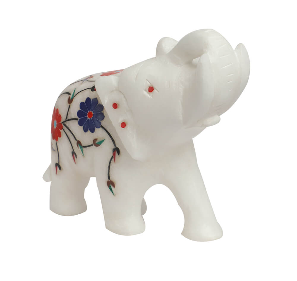 Marble Inlay Elephant Sculptures (HSN Code 6802) - VandituHub