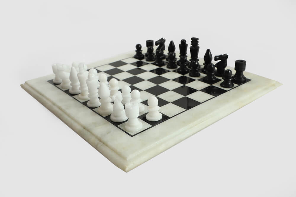 Buy White marble chess board game , marble pieces | VandituHub