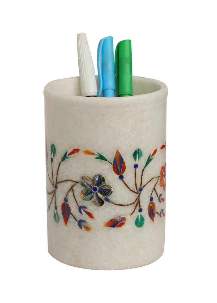 Buy white Marble Pen Stand Online - VandituHub