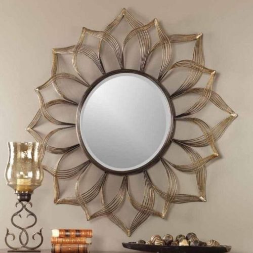 Multicolor leaves vertical Design Metal Wall Mirror (HSN Code 7326 ...